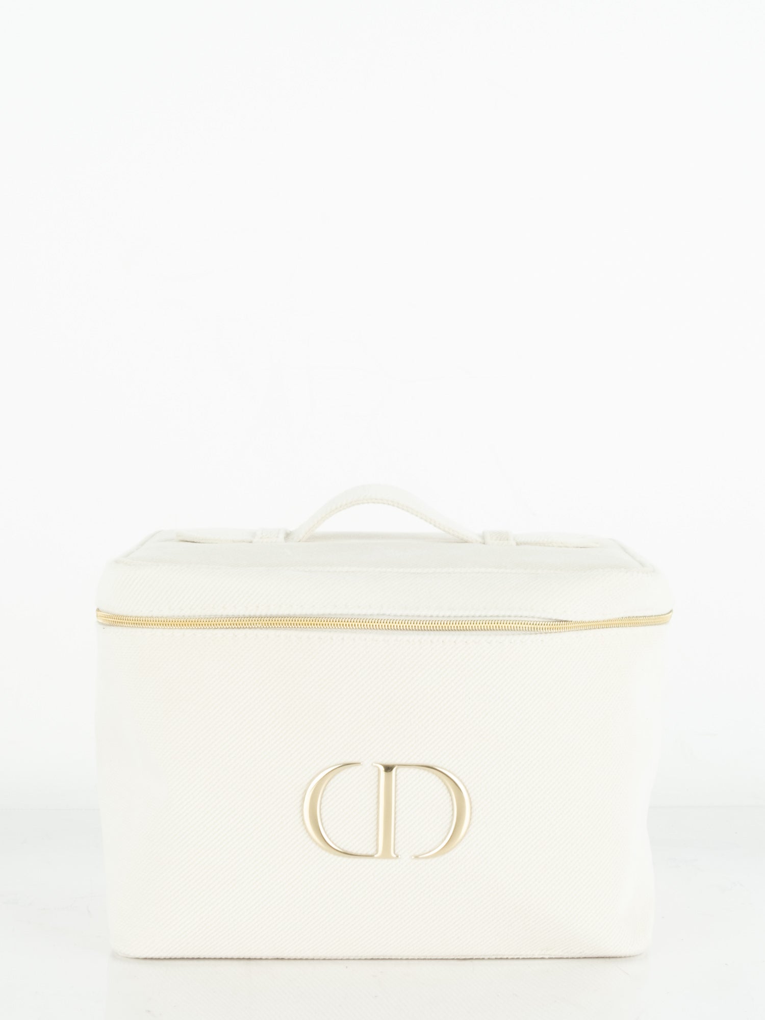 Christian Dior Vanity Case White Canvas